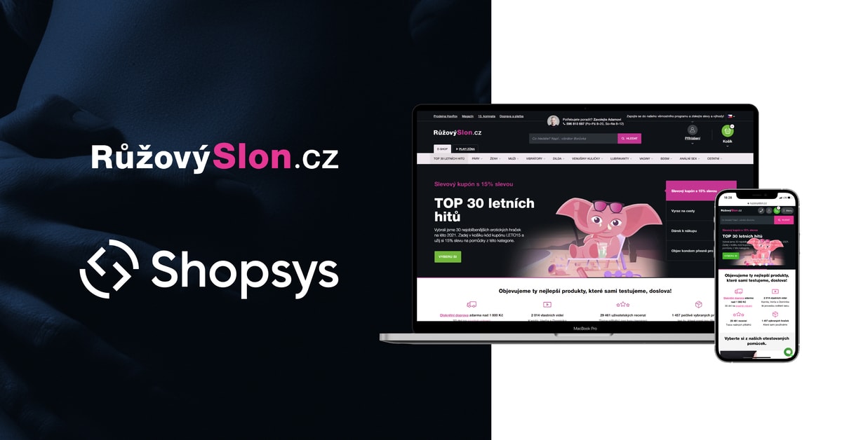 Poimplementační péče o e-shopy na míru [case-study Růžový Slon] - Shopsys